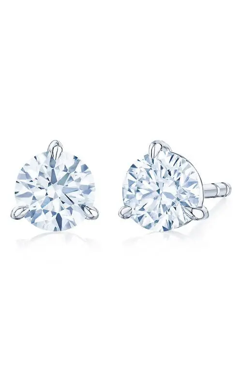 Kwiat Round Brilliant Cut Diamond Stud Earrings - Platinum