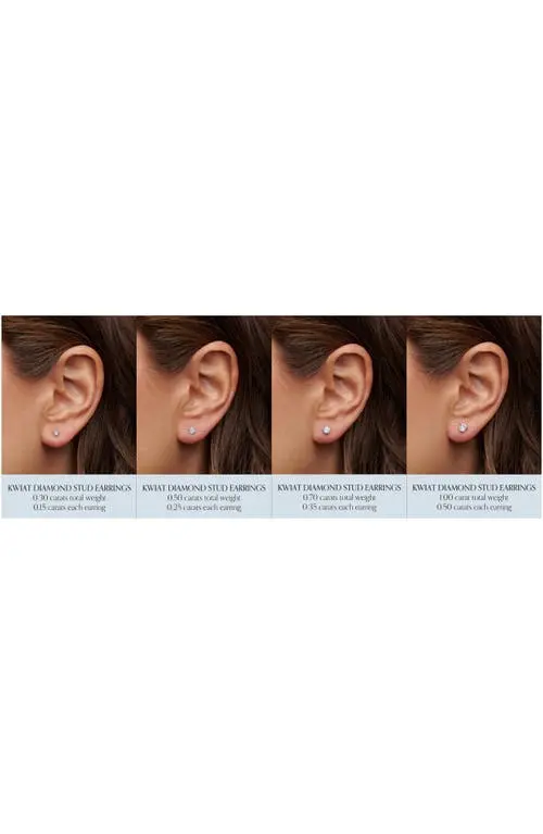 Kwiat Round Brilliant Cut Diamond Stud Earrings - Platinum