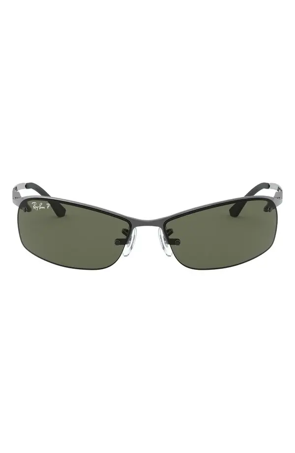 Ray-ban 63mm Polarized Rimless Sunglasses - Polarlized Gunmetal