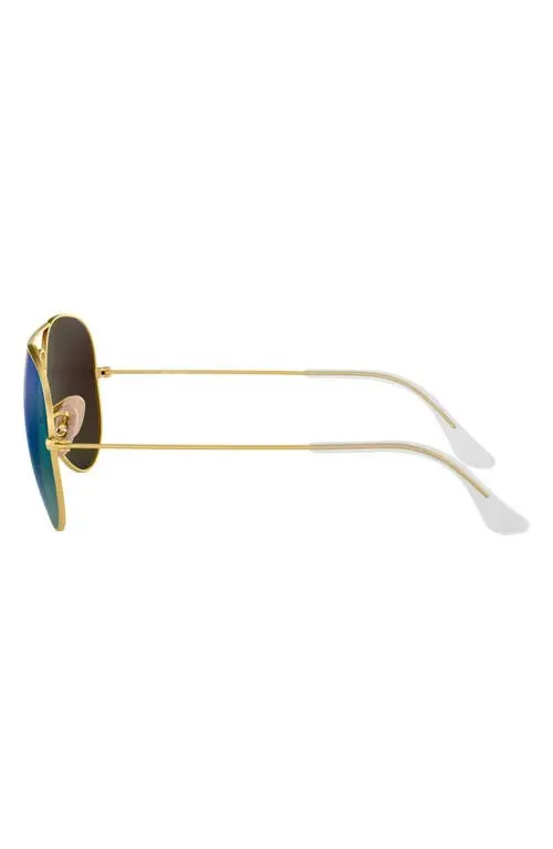 Ray-ban 62mm Aviator Sunglasses - Green Mirror/ Gold