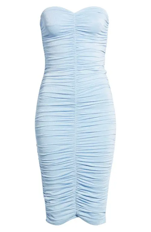 Bebe Strapless Sparkle Ruched Dress