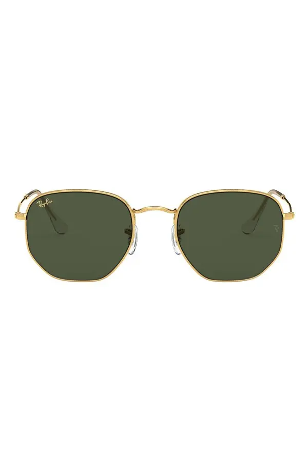 Ray-ban 51mm Round Sunglasses - Gold Legend/ Green