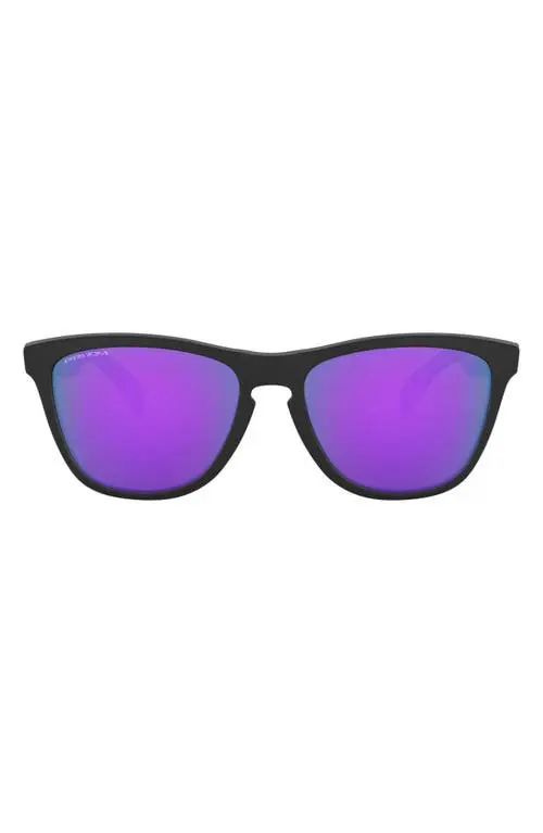 Oakley 55mm Polarized Rectangle Sunglasses - Matte Black/ Prizm Violet