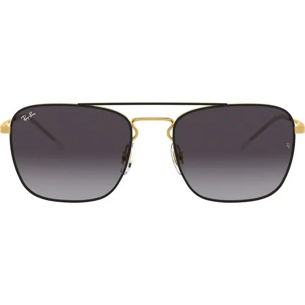 Ray-ban 55mm Metal Aviator Sunglasses - Black/gold