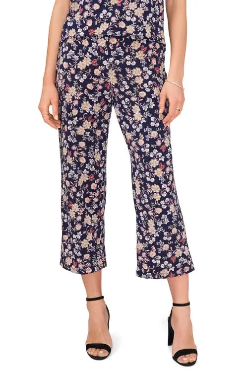 Chaus Floral Print Wide Leg Crop Pants
