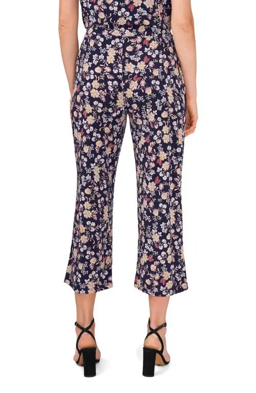 Chaus Floral Print Wide Leg Crop Pants