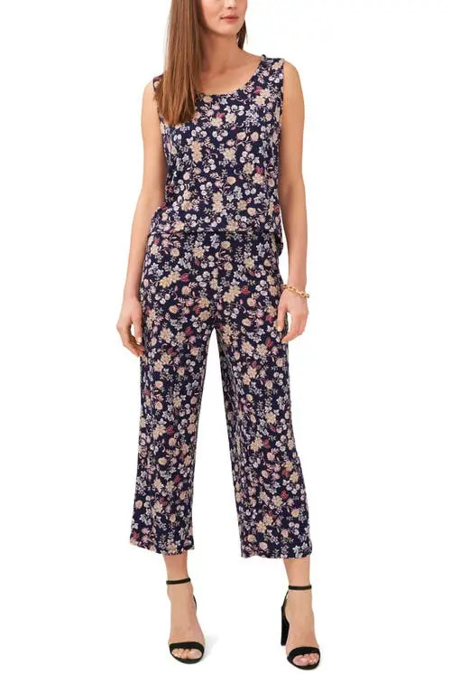 Chaus Floral Print Wide Leg Crop Pants