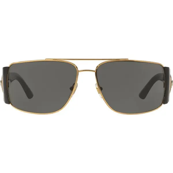 Versace Medusa Medallion 63mm Sunglasses - Gold/ Black Solid