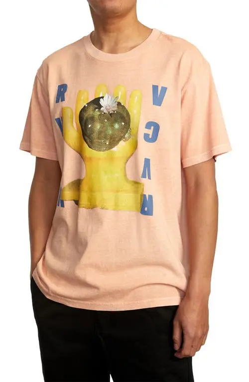 Rvca Lophophora Cotton Graphic Tee - Peach