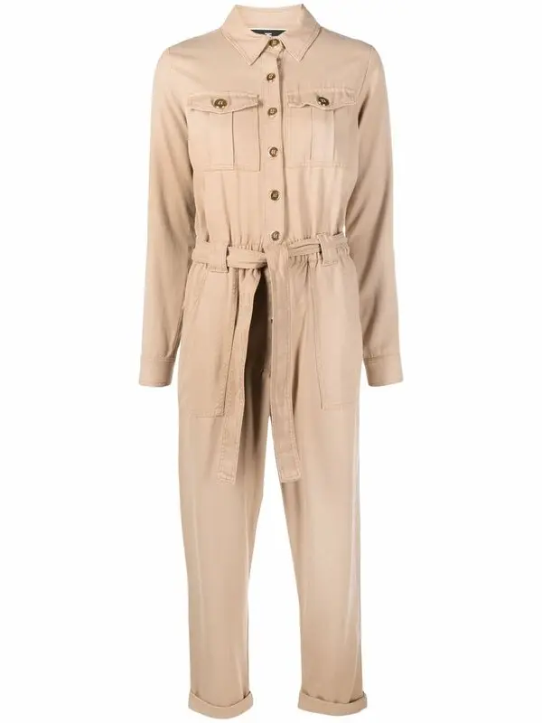 Elisabetta Franchi Patch-pocket Long-sleeved Jumpsuit