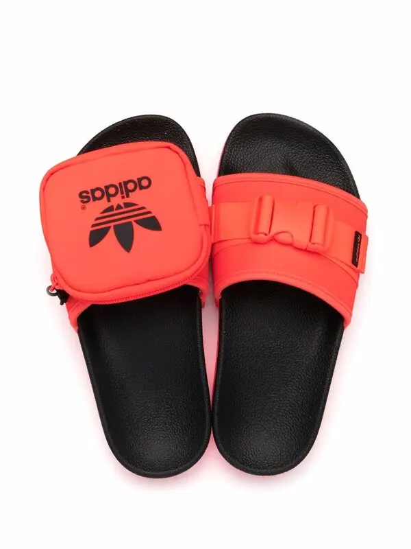 Adidas Pouchylette Flat Slides - Orange