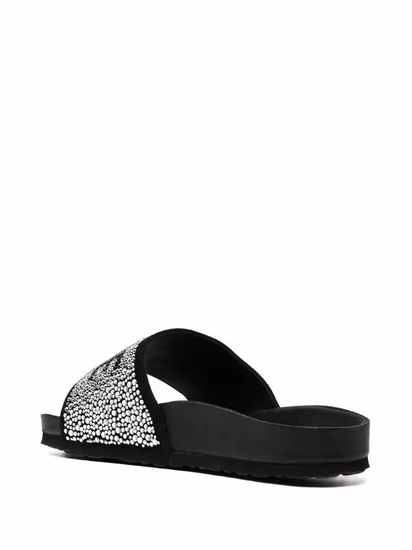 Moschino Rhinestone-embellished Leather Sandals