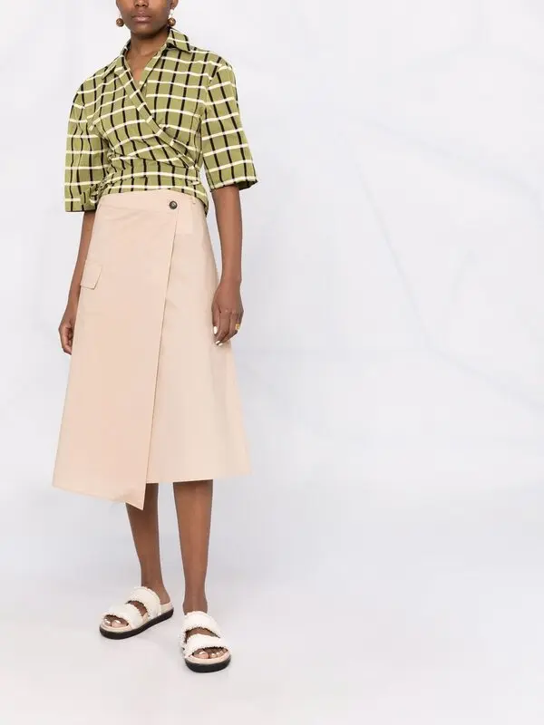 Woolrich Poplin A-line Midi Skirt