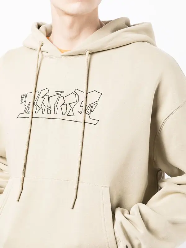 Off-White Logo-embroidered Cotton Hoodie