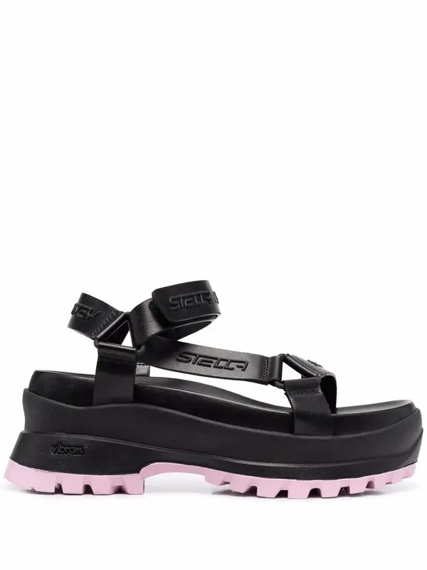 Stella McCartney Trace Logo-embossed Flatform Sandals - Black