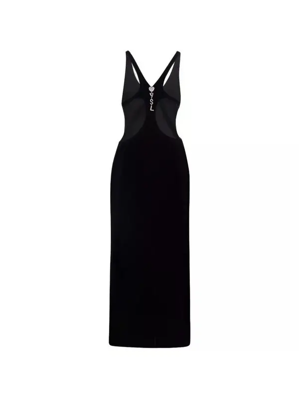 ysl cut out dress Saint Laurent Maroon Sheer Hooded  PaumLosAngeles Theres much to admire in the striking simplicity of this midi dress from Saint Laurent Saint Laurent - Black Wool