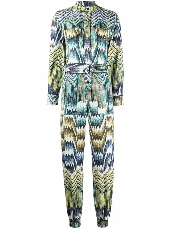 Chufy Patterned Jumpsuit - Green