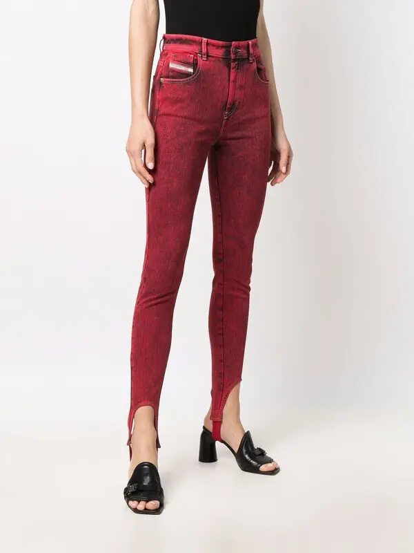 DIESEL® Marble Finish Skinny Jeans - Red