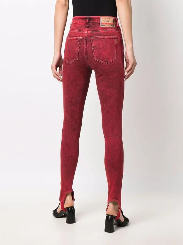 DIESEL® Marble Finish Skinny Jeans - Red