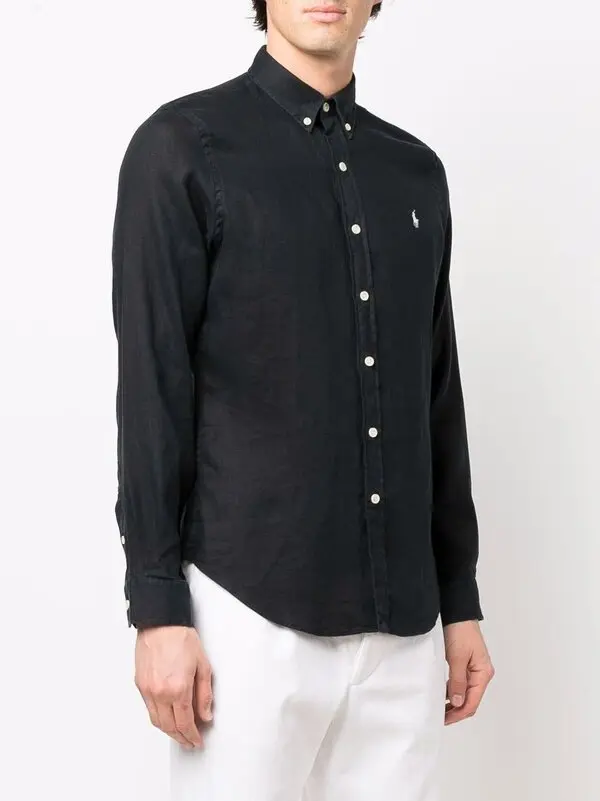 Polo Ralph Lauren Logo Button-down Shirt - Black