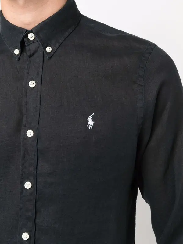 Polo Ralph Lauren Logo Button-down Shirt - Black