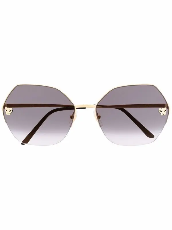 Cartier Geometric-frame Gradient Sunglasses - Gold