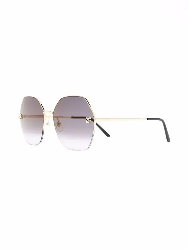 Cartier Geometric-frame Gradient Sunglasses - Gold