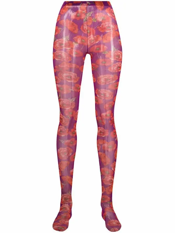 Dolce & Gabbana Floral-design Leggings - Purple