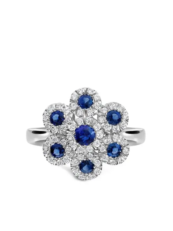LEO PIZZO 18kt White Gold Sapphire And Diamond Ring - Silver