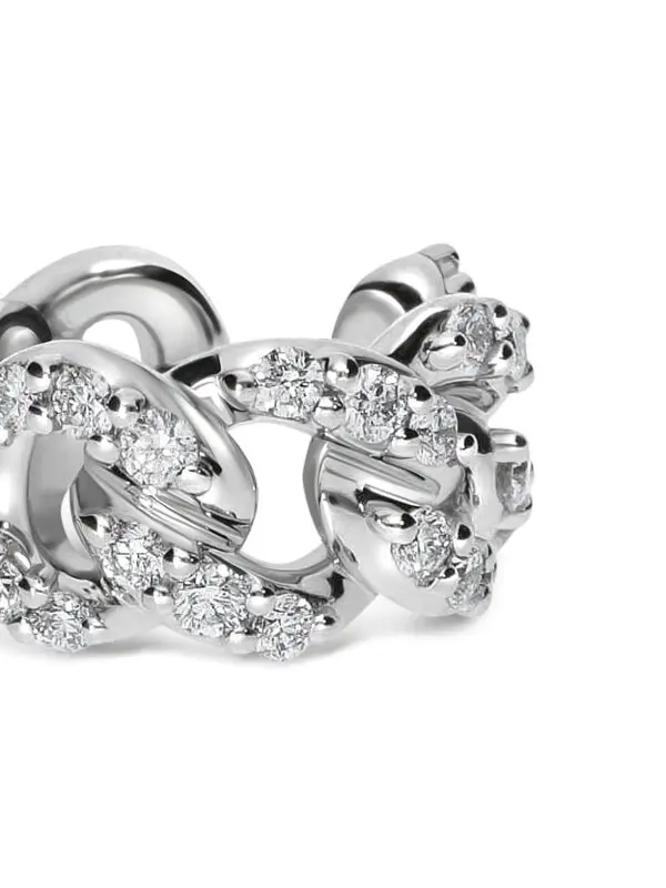 LEO PIZZO 18kt White Gold Diamond Groumette Earrings