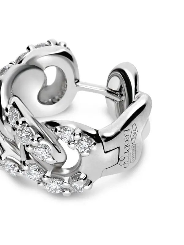 LEO PIZZO 18kt White Gold Diamond Groumette Earrings