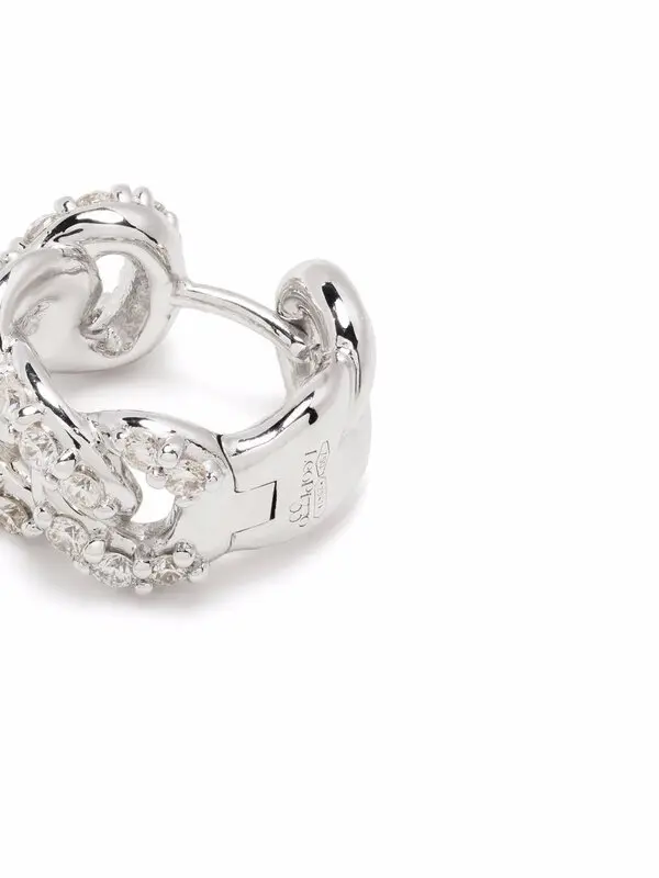 LEO PIZZO 18kt White Gold Diamond Groumette Earrings