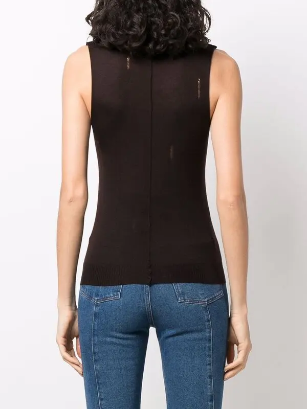 Amiri High Neck Cashmere Vest