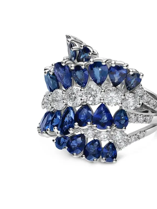 LEO PIZZO 18kt White Gold Sapphire And Diamond Ring