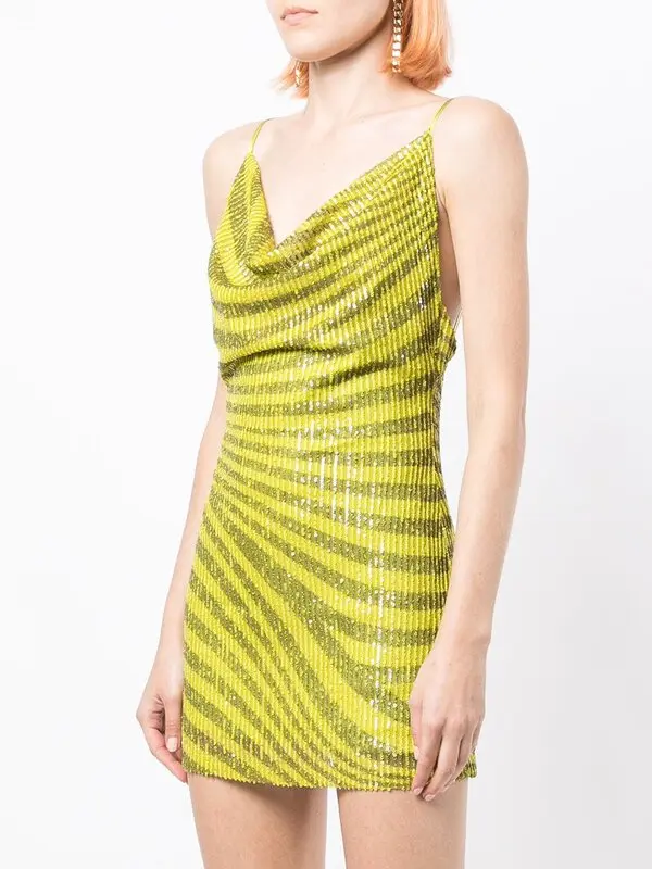 In The Mood For Love Yuna Tiger Mini Dress - Green | Editorialist