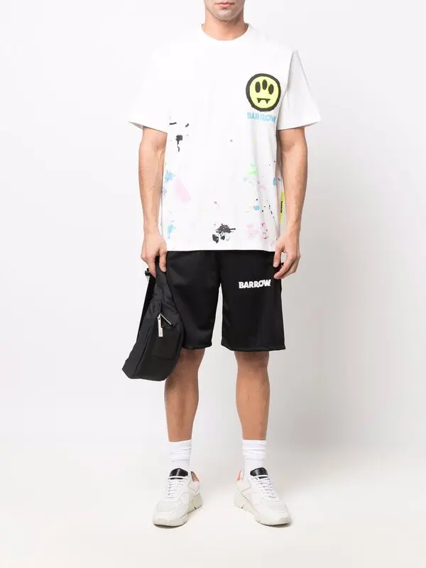 BARROW Logo-print Side-stripe Shorts