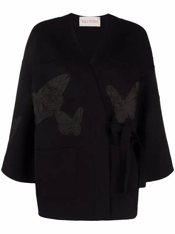 Valentino Garavani Embroidered Butterfly Wrap Jacket