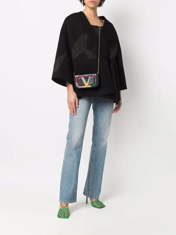 Valentino Garavani Embroidered Butterfly Wrap Jacket