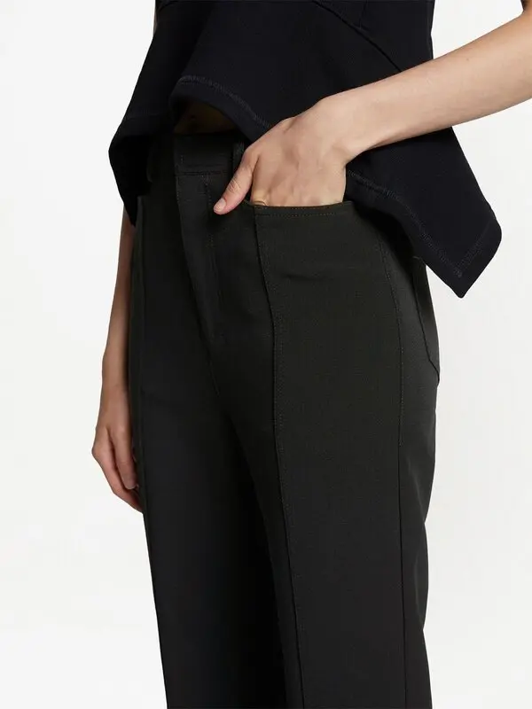 Proenza Schouler White Label Cropped Kick-Flare Trousers In Black  display picture 1