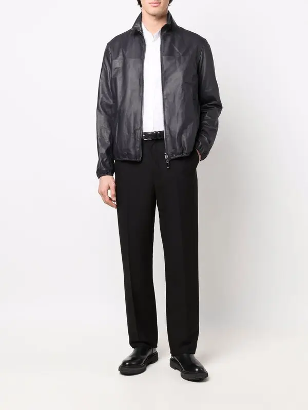 Emporio Armani Drawstring Hem Biker Jacket