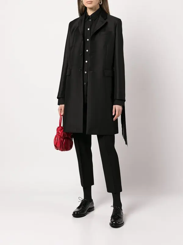 Comme Des Garçons Fringe-sleeve Single-breasted Coat