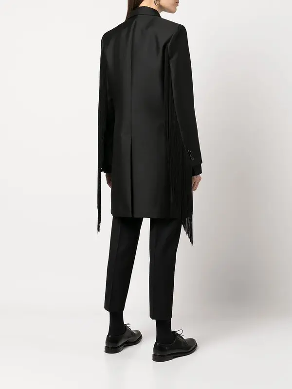 Comme Des Garçons Fringe-sleeve Single-breasted Coat