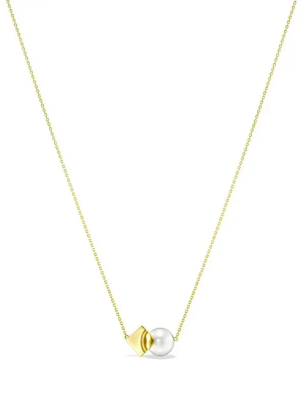 TASAKI 18kt Yellow Square Leaf Pearl Pendant