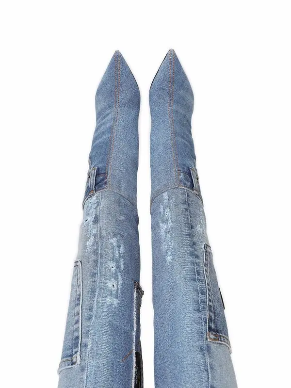 Dolce & Gabbana Patchwork Denim Boots