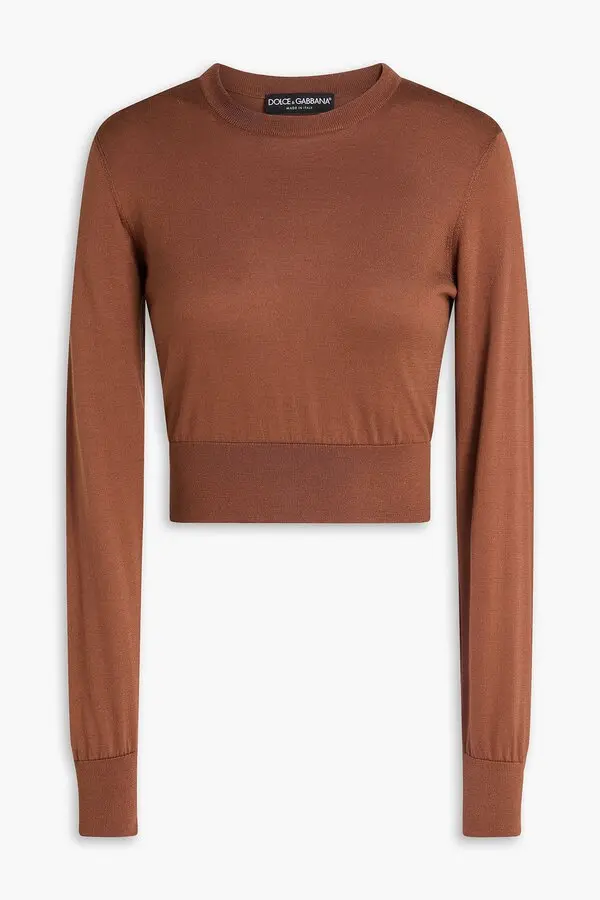 Dolce & Gabbana Cropped Silk Knit Sweater