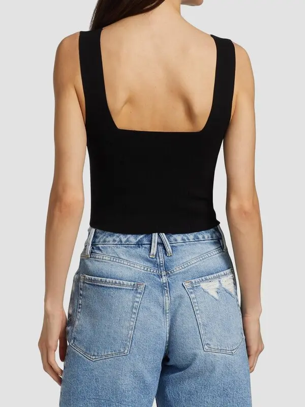 A.L.C. Jordana Sleeveless Cropped Top - Black