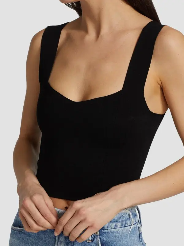 A.L.C. Jordana Sleeveless Cropped Top - Black