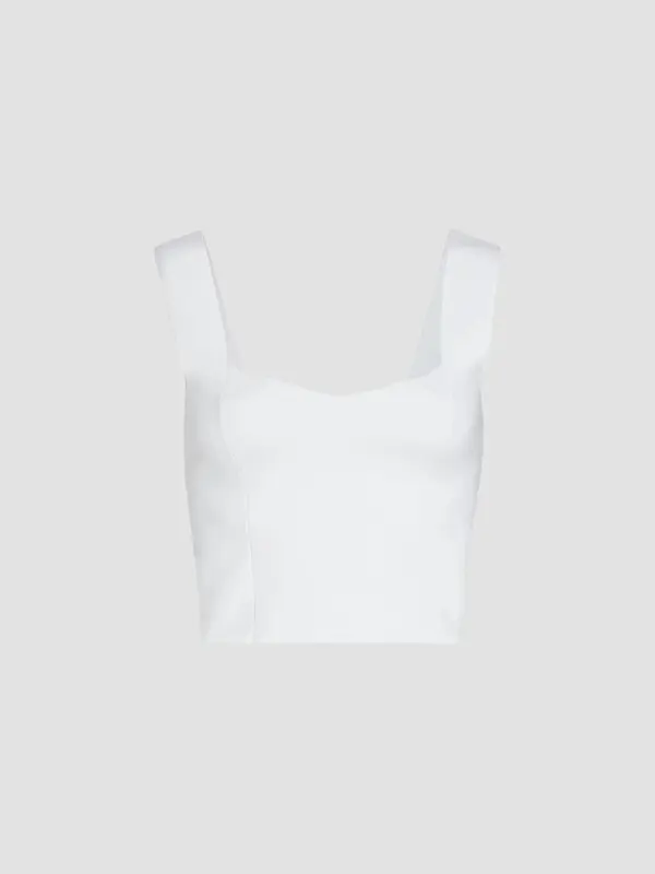 A.L.C. Jordana Sleeveless Cropped Top - White