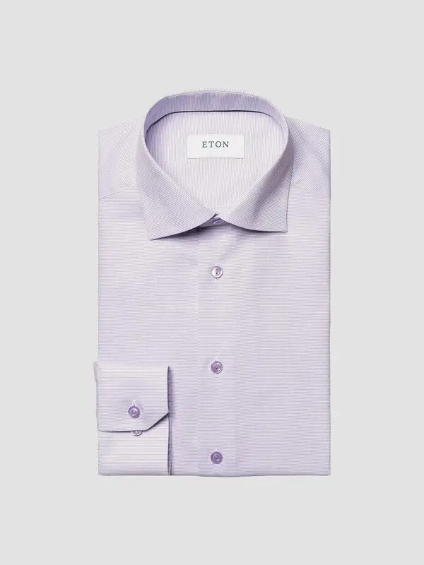 Eton Contemporary-fit Textured Solid Shirt - Purple