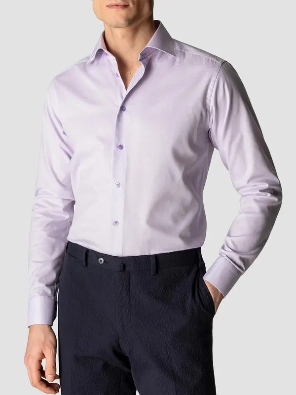 Eton Contemporary-fit Textured Solid Shirt - Purple